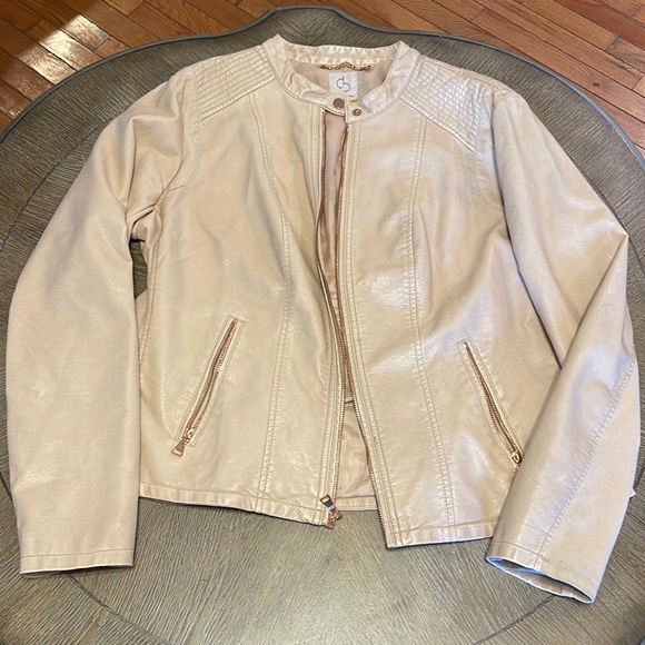 Dress Barn | Jackets & Coats | Dress Barn Faux Leather Tan Jacket See ...